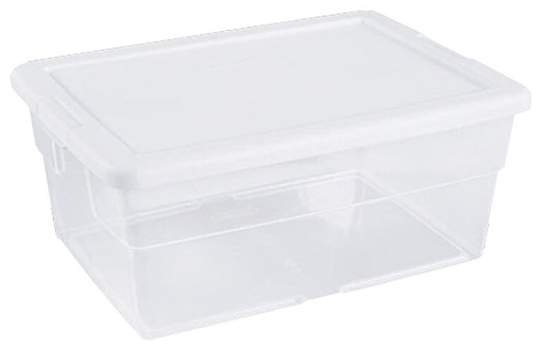 Sterilite 16448012 Storage Box, 16 qt Capacity, Plastic, White ...